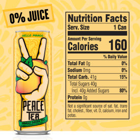 Peace Tea Hello Mango, 23 Oz. Cans, 12 Pack